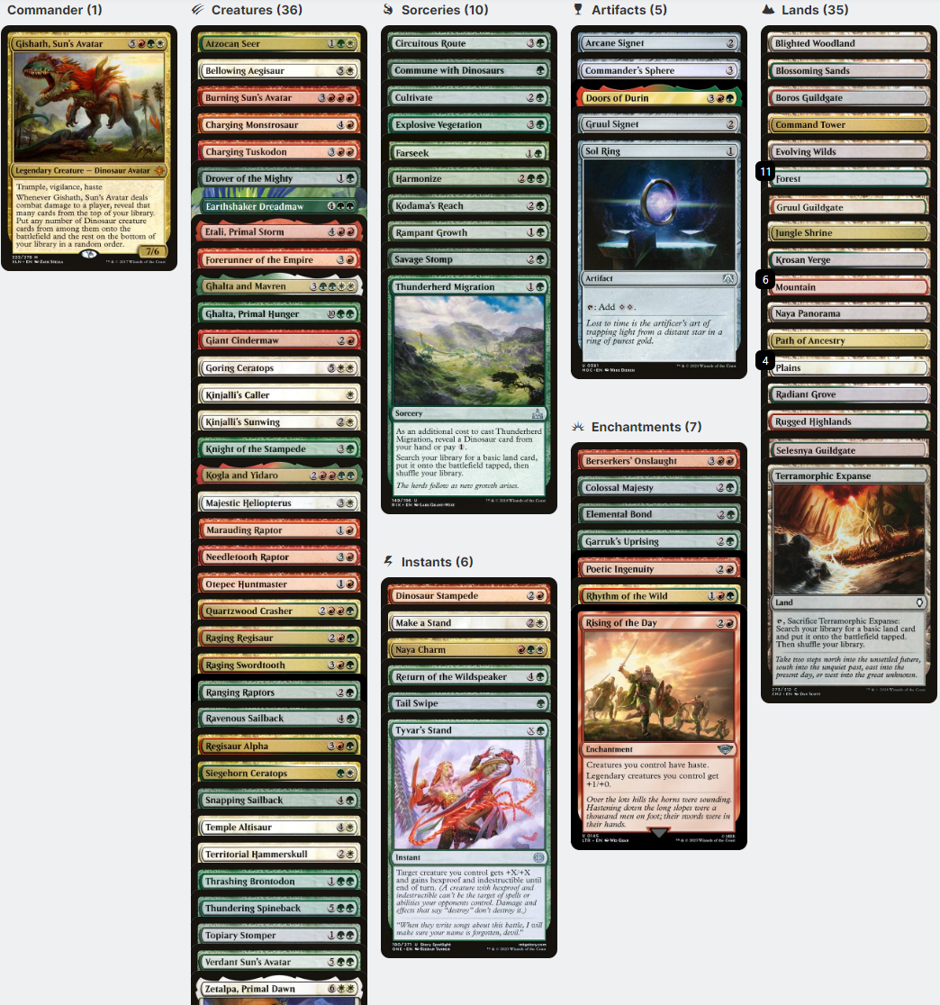 Gishath, Sun's Avatar Dragon Tribal Magic MTG Commander Deck ...