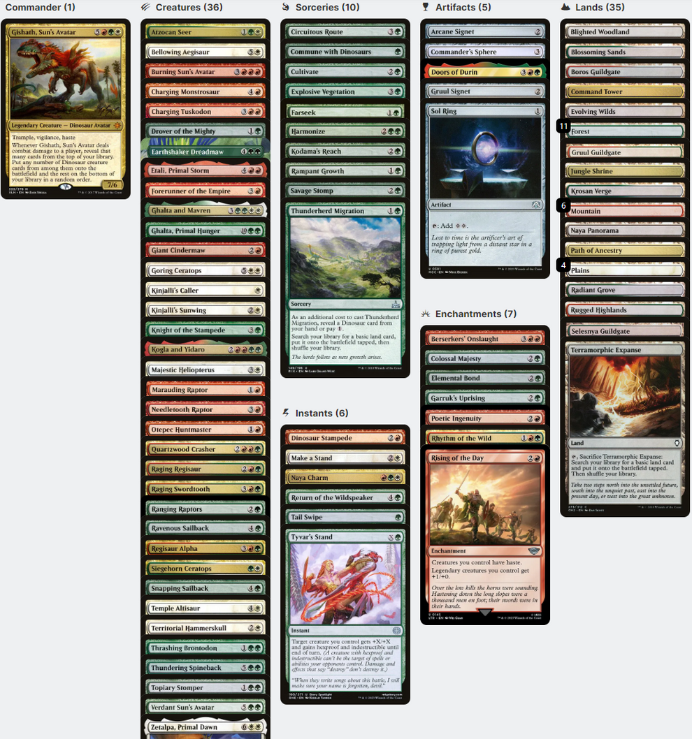 Gishath, Sun's Avatar Dragon Tribal Magic MTG Commander Deck ...