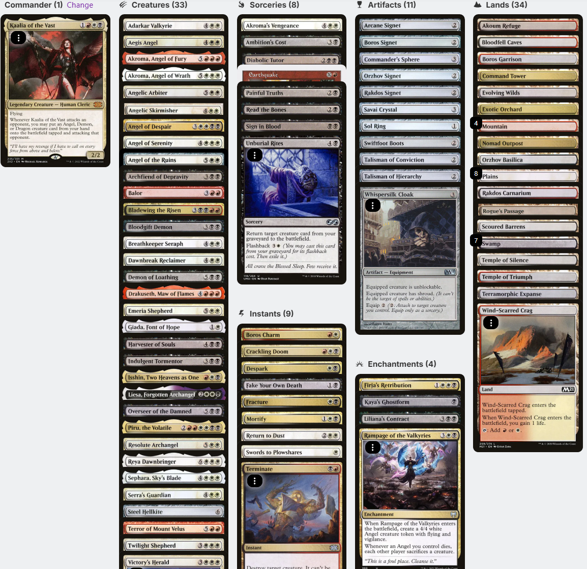 Kaalia of the Vast Angels Demons Dragons Magic MTG Commander Deck ...