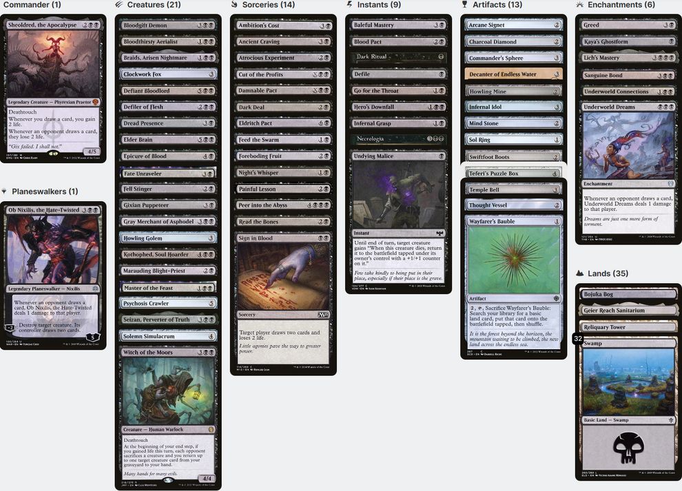 Sheoldred, the Apocalypse Forced Card Draw Life Drain Magic MTG Comman ...