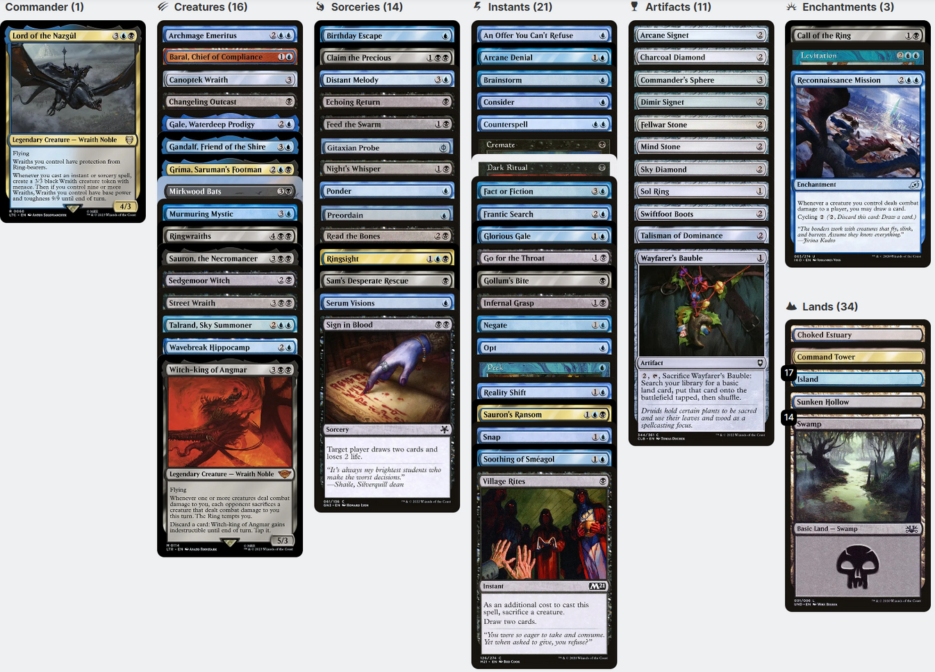 Lord of the Nazgul LotR INSTANTS and SORCERIES Magic MTG Custom Comman ...