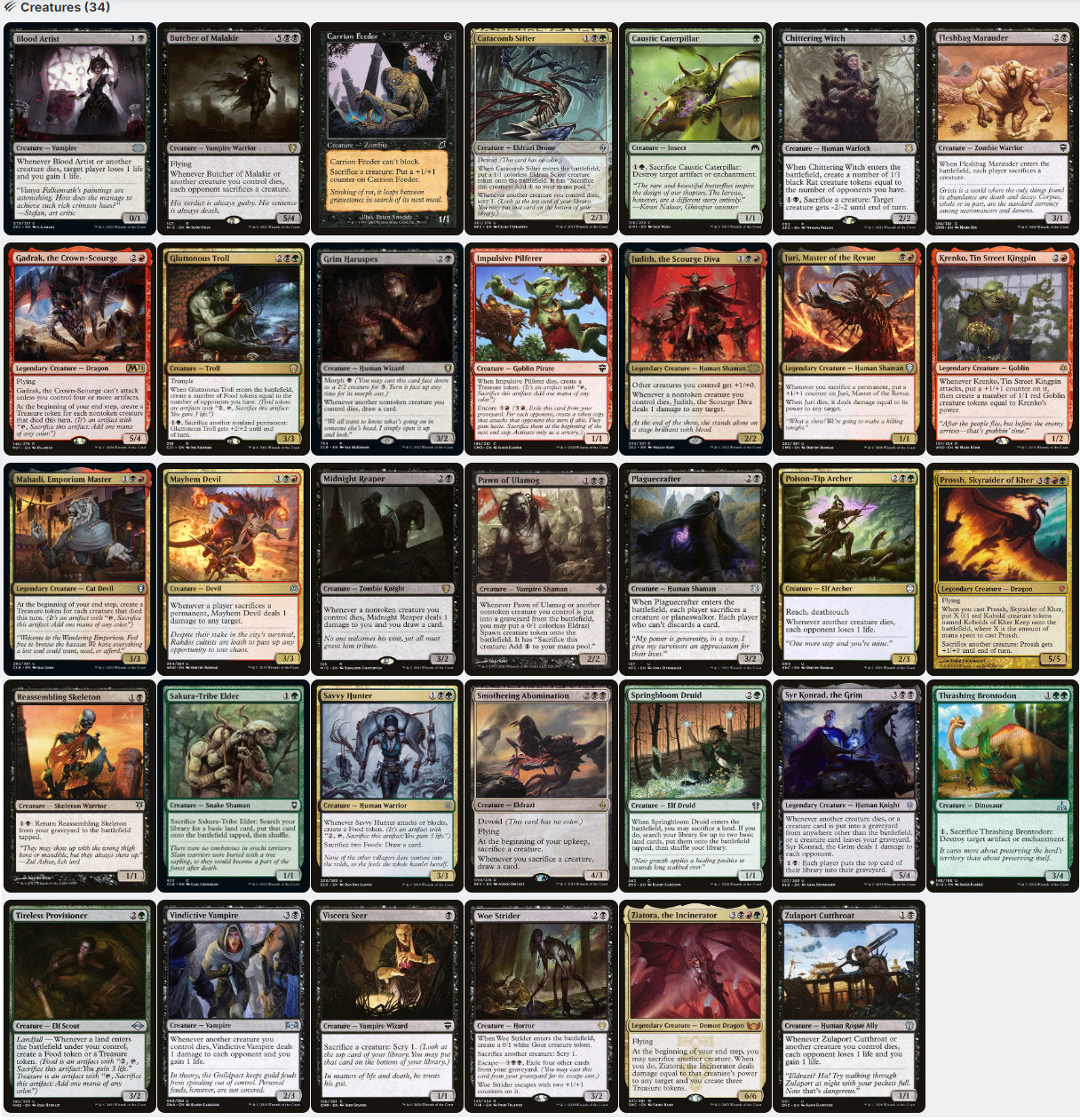 Korvold, Fae-Cursed King Sacrifice Tokens Treasure Magic MTG Commander ...