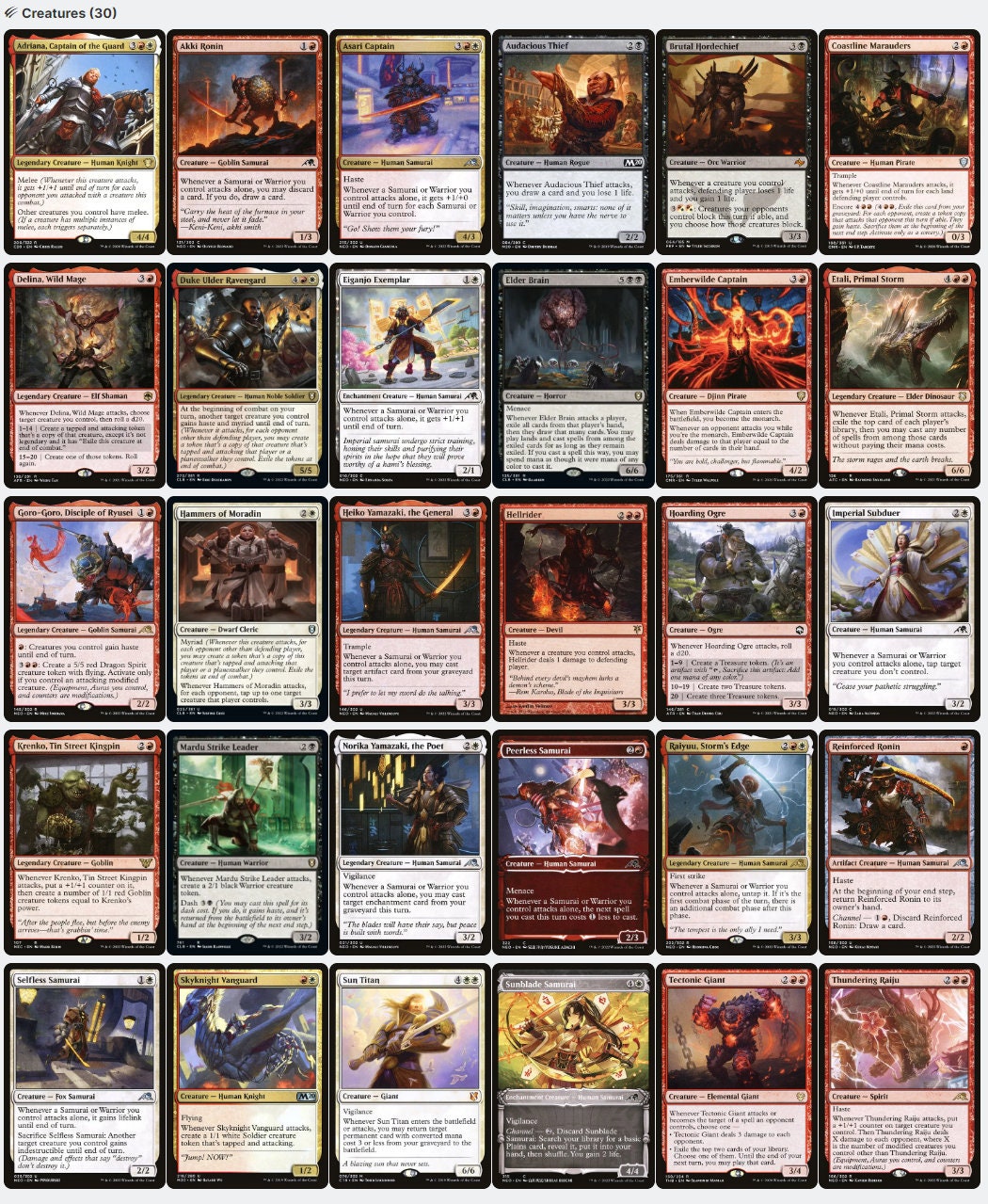 Isshin, Two Heavens as One Samurai Tribal Magic MTG Commander Deck ...