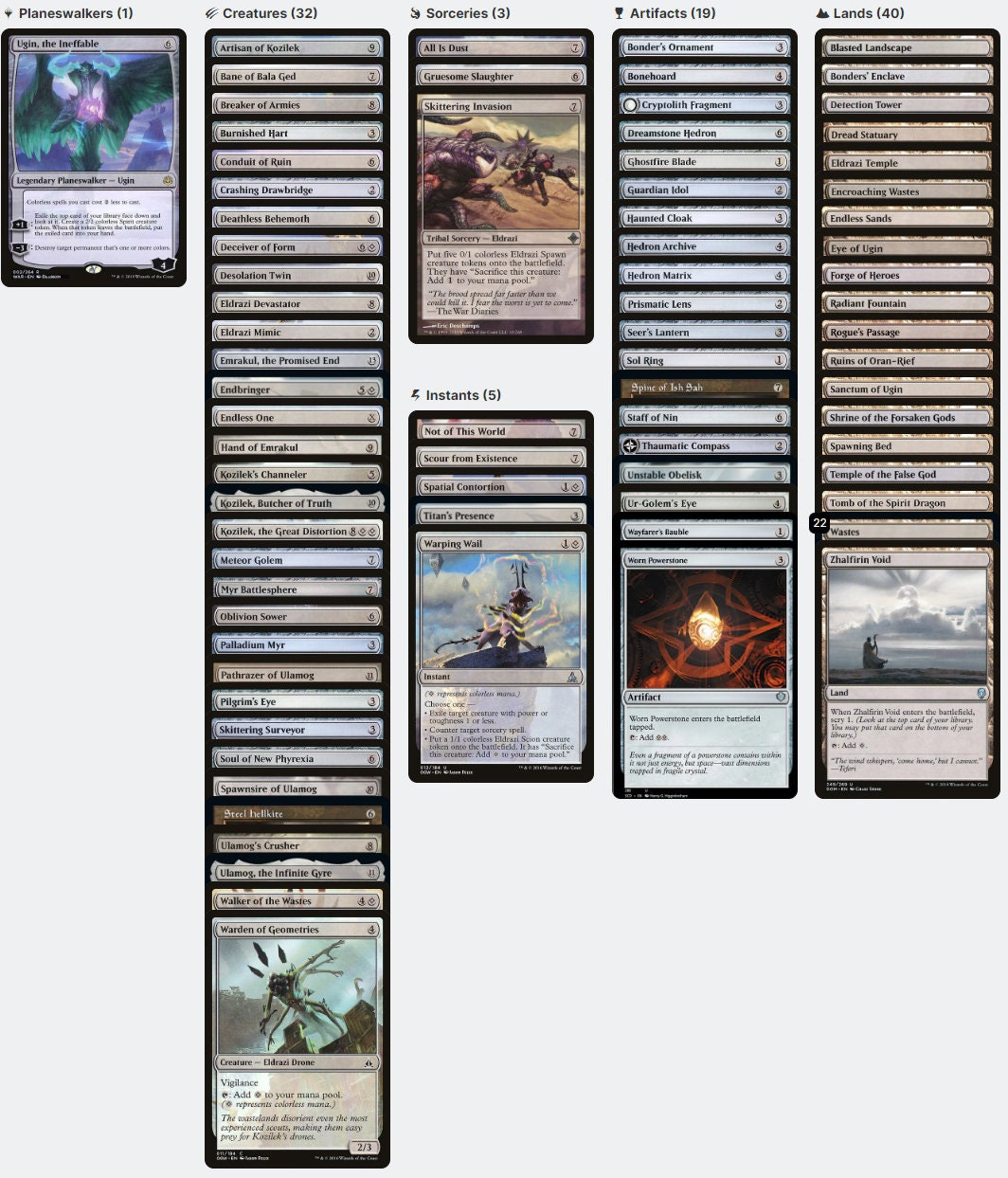 Eldrazi ULTIMATE Colorless Tribal Four Legendary Commanders Emrakul Ko ...