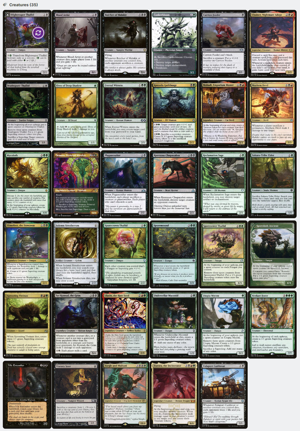 Slimefoot and Squee SAPROLING SACRIFICE Magic MTG Commander Deck ...