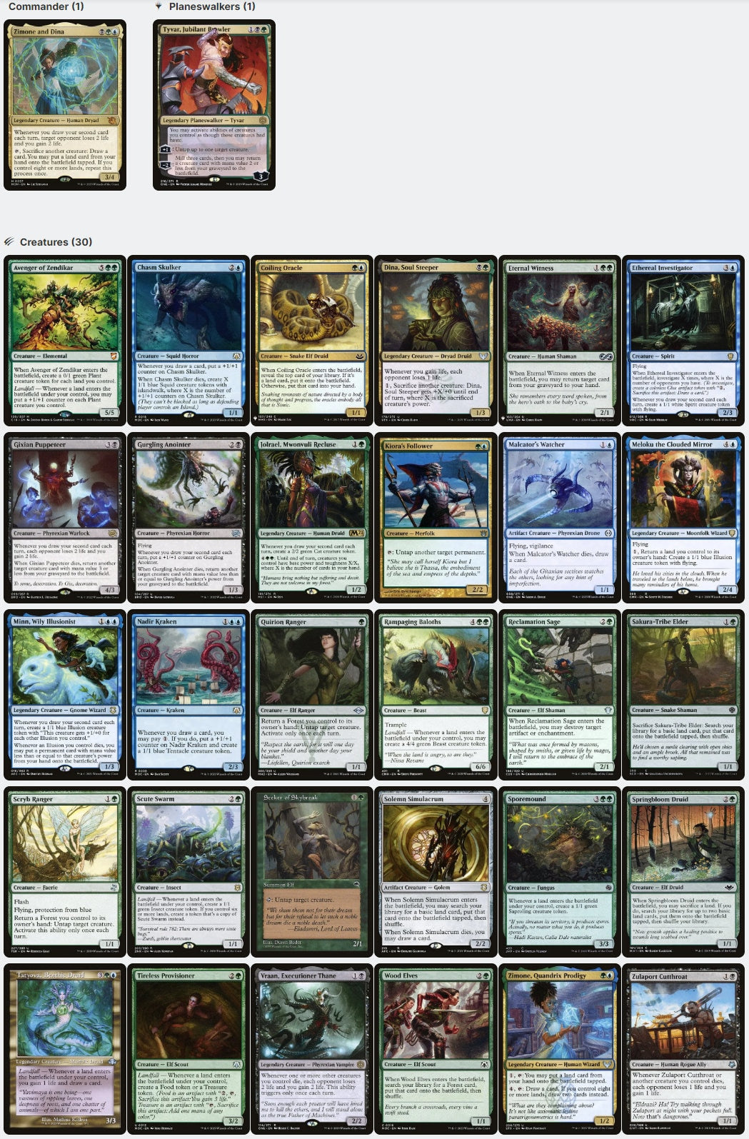 Zimone and Dina Landfall Sacrifice Card Draw Magic MTG Commander Deck ...