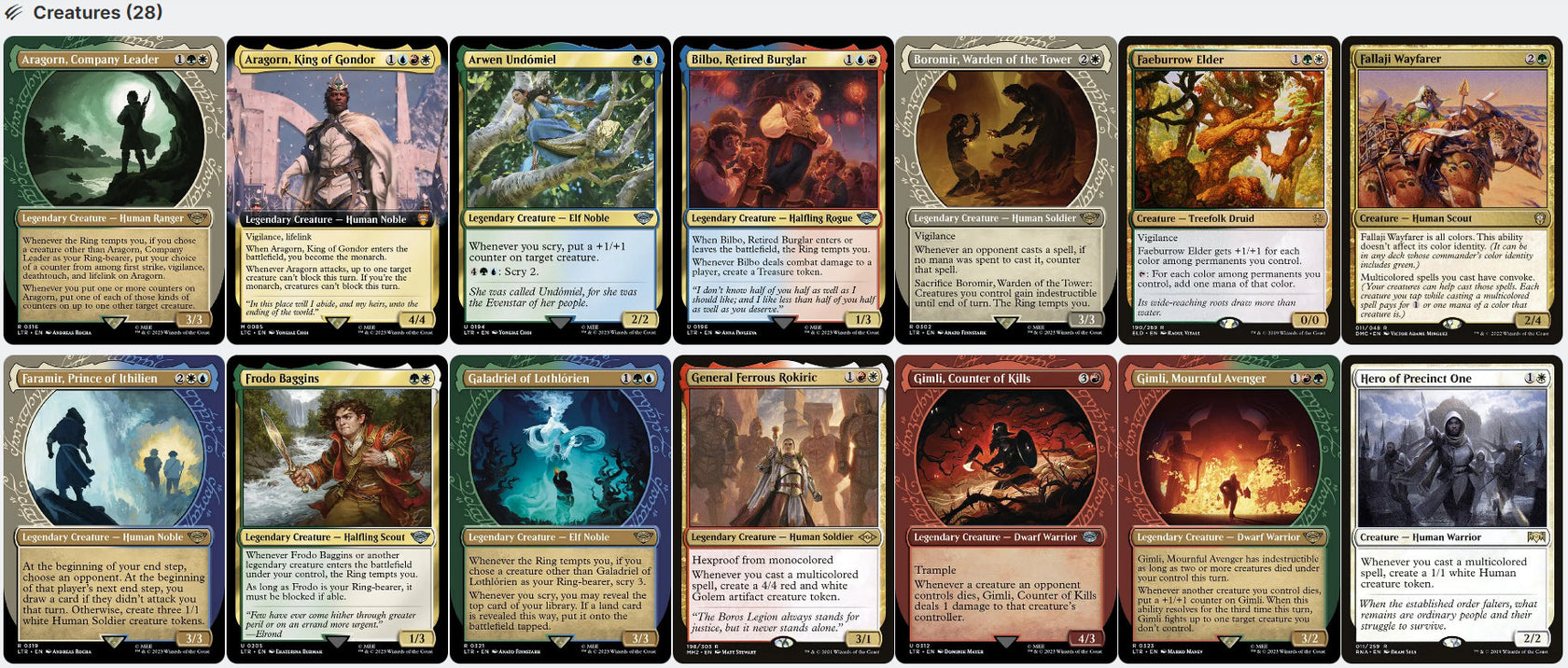 Aragorn, the Uniter LotR MULTICOLOR LEGENDS Magic MTG Custom Commander ...